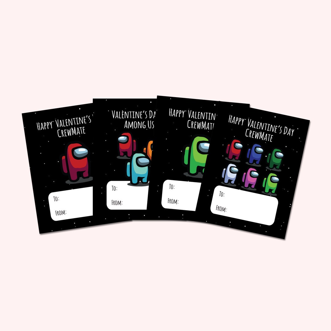Digital Download Among Us Valentines Day Card Set Pack Trading Card ...