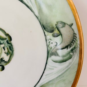 Limoges Fish Plate. Bernardaud Hand Painted Porcelain. Gold Edge. - Etsy
