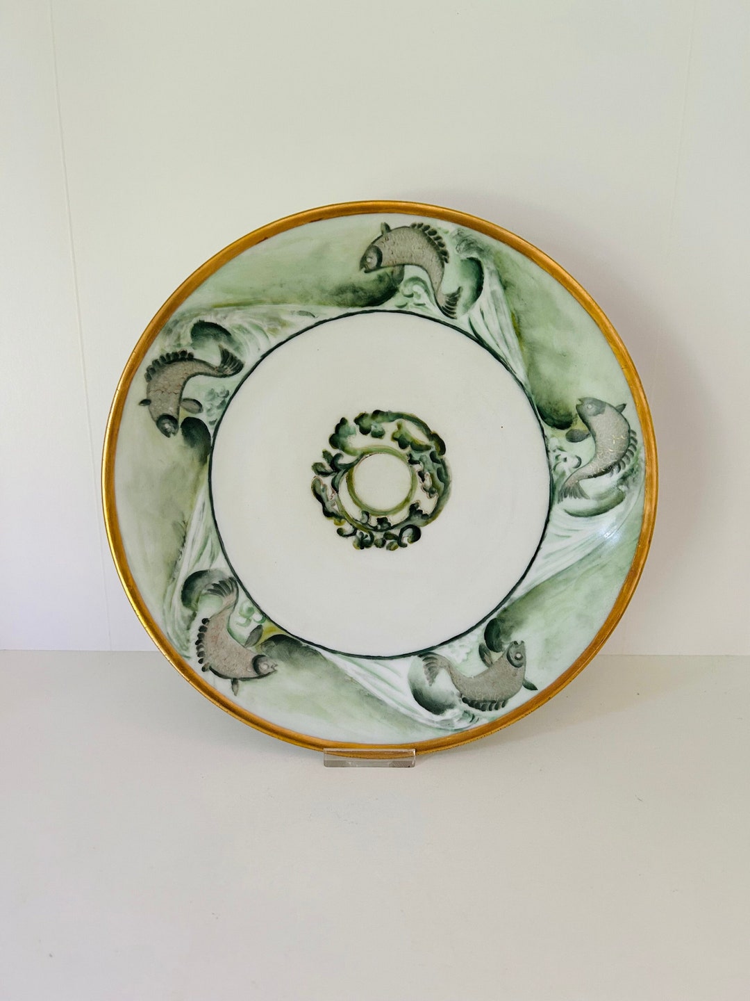 Limoges Fish Plate. Bernardaud Hand Painted Porcelain. Gold - Etsy