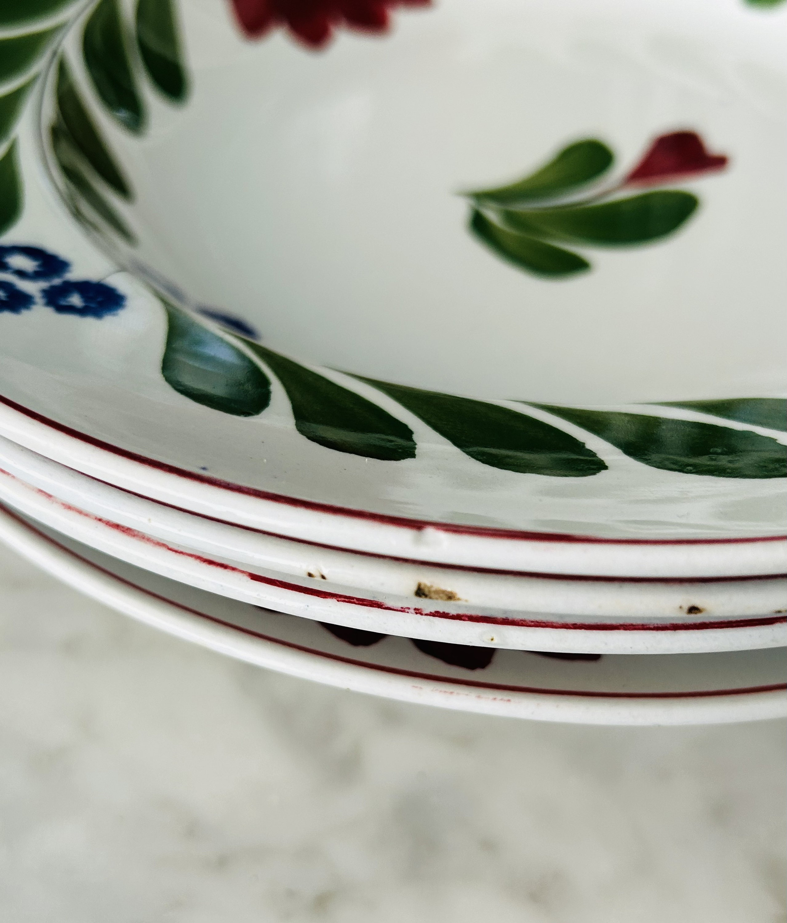 Adams Spongeware Stick Spatter Dishes. Antique Soup Bowls. English ...