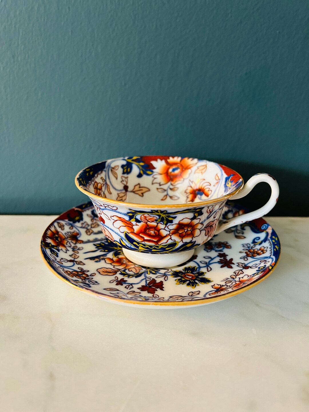 Minton Tea Cup and Saucer. Amherst Japan Pattern. Imari Style English ...