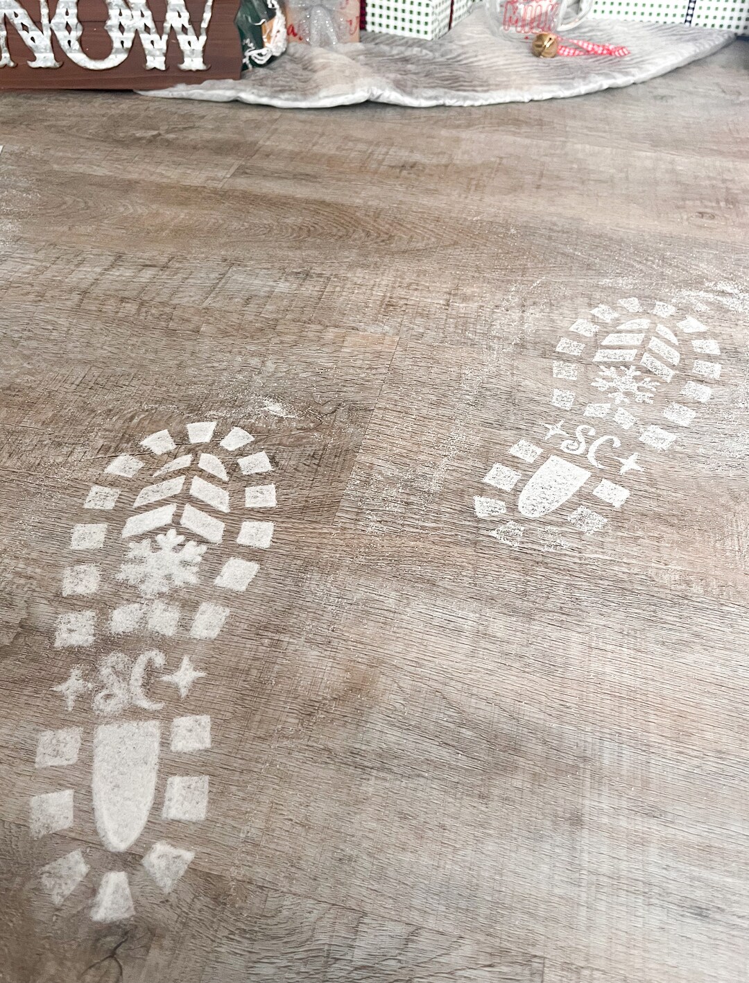 Santa Boot Print Stencils - Etsy