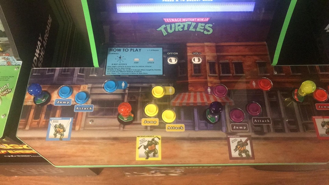 Arcade1up "tmnt" Deck Protector Overlay - for the Arcade1up Original ...
