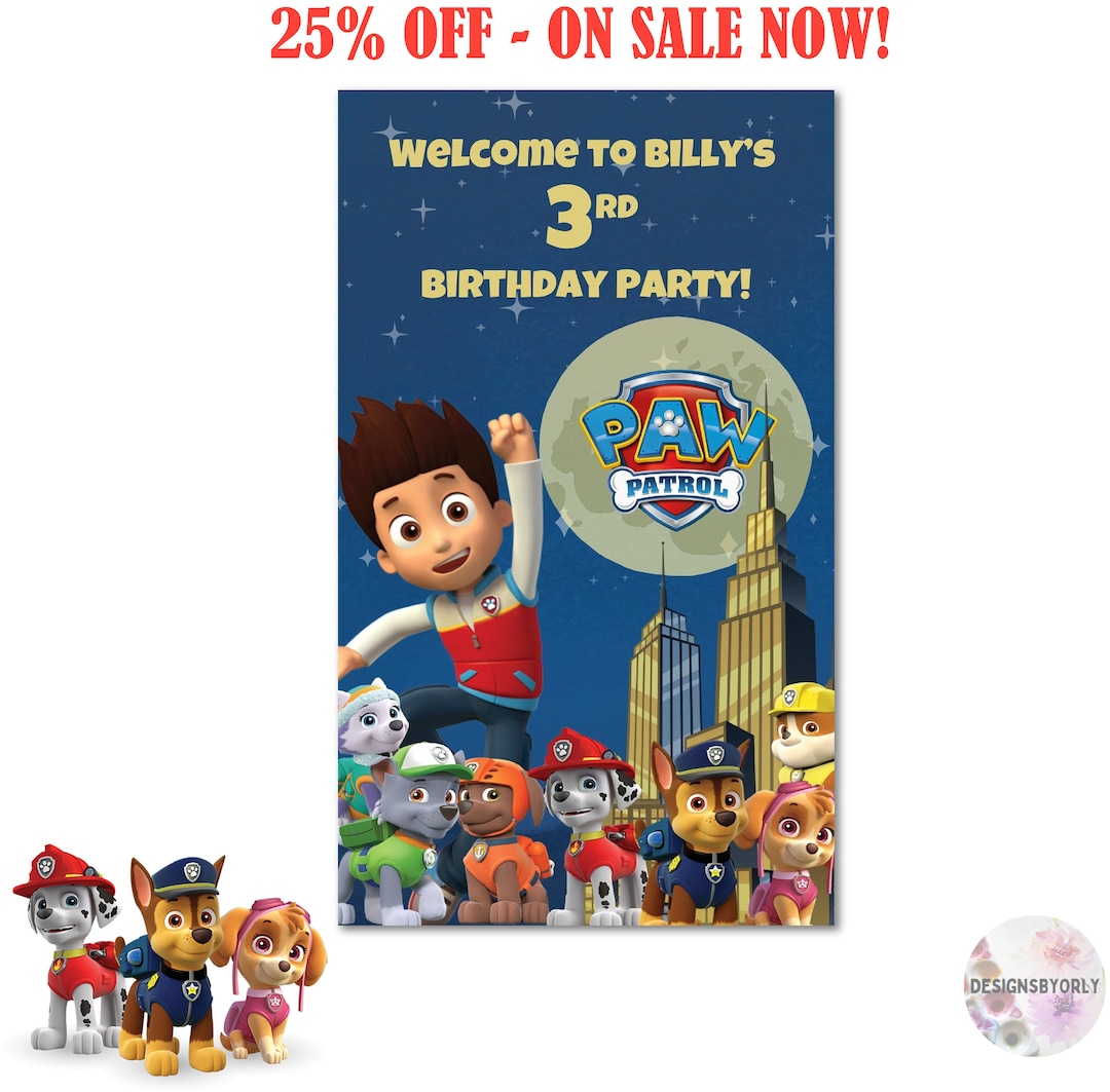 Paw Patrol Posters All Prices Include Personalization, No Editing ...