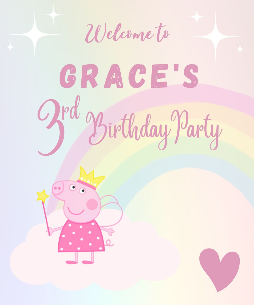 Peppa Pig Birthday Welcome Poster All Prices Include Personalization ...