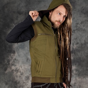 Psychedelic Vest Hoodie~tribal Clothing~mens Hippie Clothing~festival ...