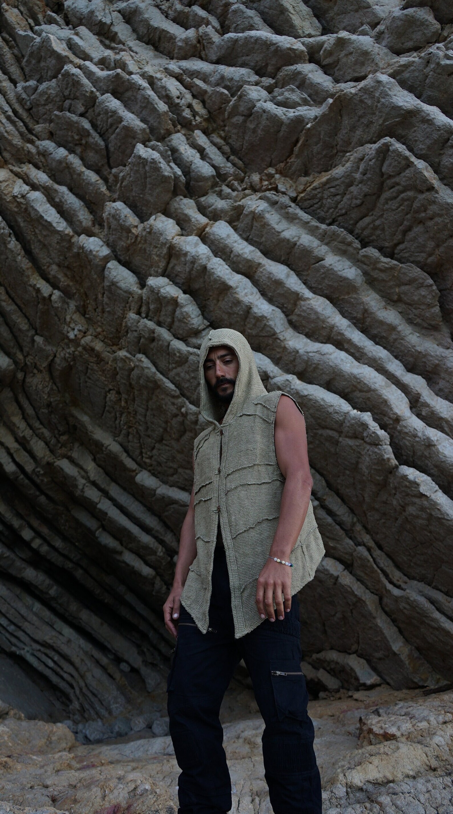 Knitted Banana Leaf Vest~psy Sweater~tribal Clothing~mens Hippie ...