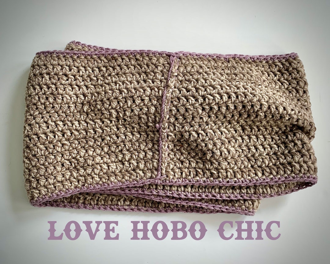 Escher - Crochet Infinity Scarf Shawl, Wool, Oatmeal and Lavender - Etsy