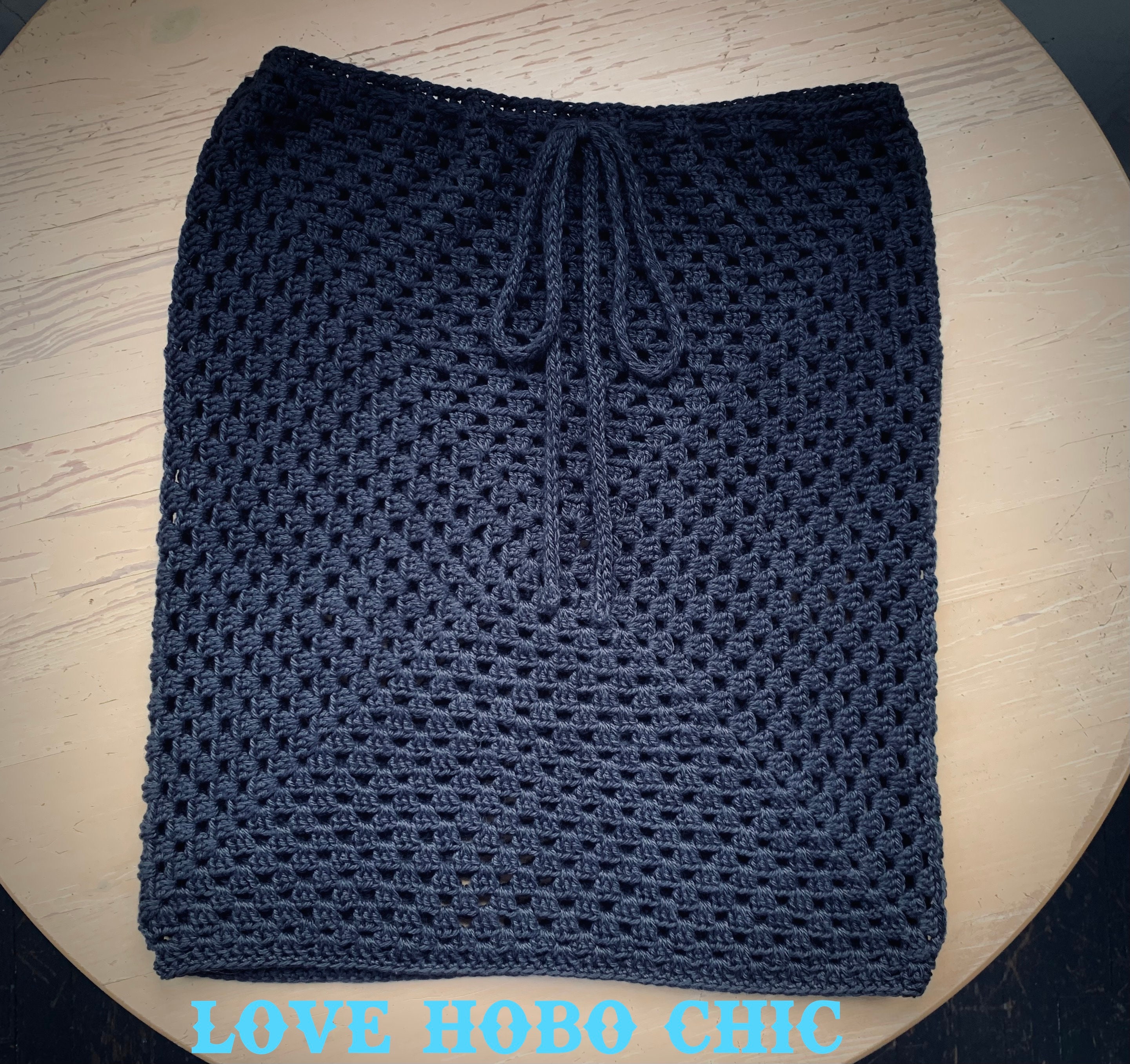 Walker Skirt - Crochet Granny Square Drawstring Skirt, 100% Cotton ...