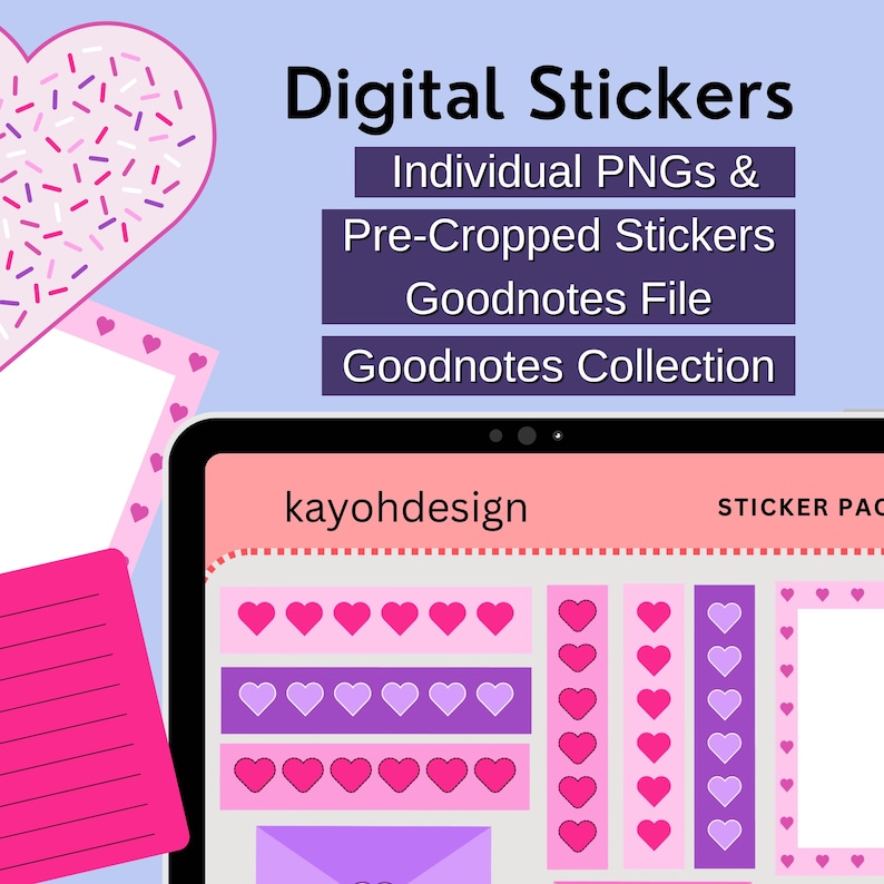 Digital Planner Stickers for Goodnotes, Individual Transparent PNG ...