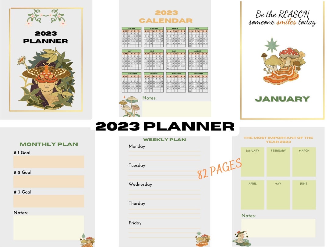 2023 Weekly & Monthly Planner: 82-page Printable (digital Download) - Etsy