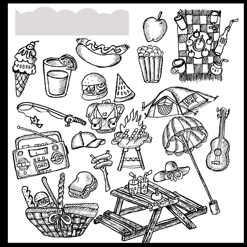 PICNIC & BBQ Labels Tags Stickers PRINTABLE 12 Designs - Etsy UK