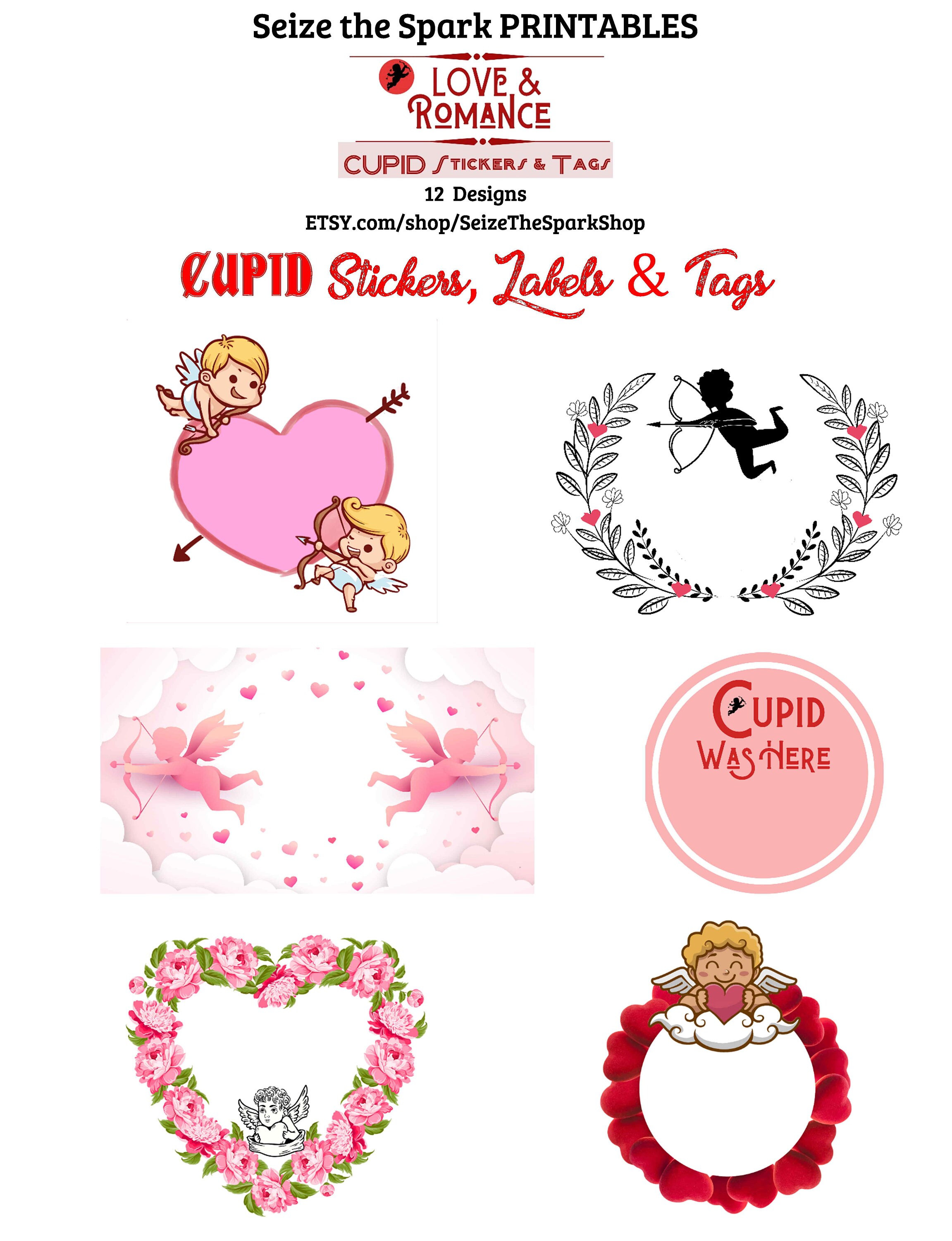 CUPID Labels, Tags & Stickers - PRINTABLE -12 Designs - Party Decor ...
