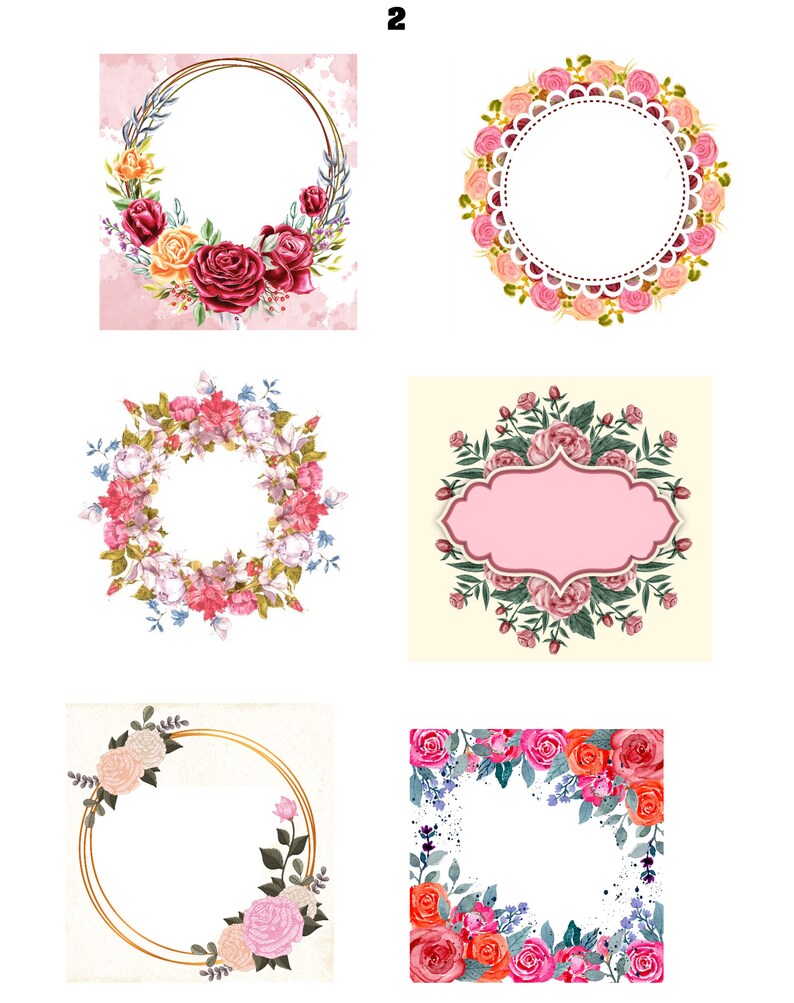 ROSES Labels, Tags, Stickers -PRINTABLE, Save the Date, Bridal Shower ...