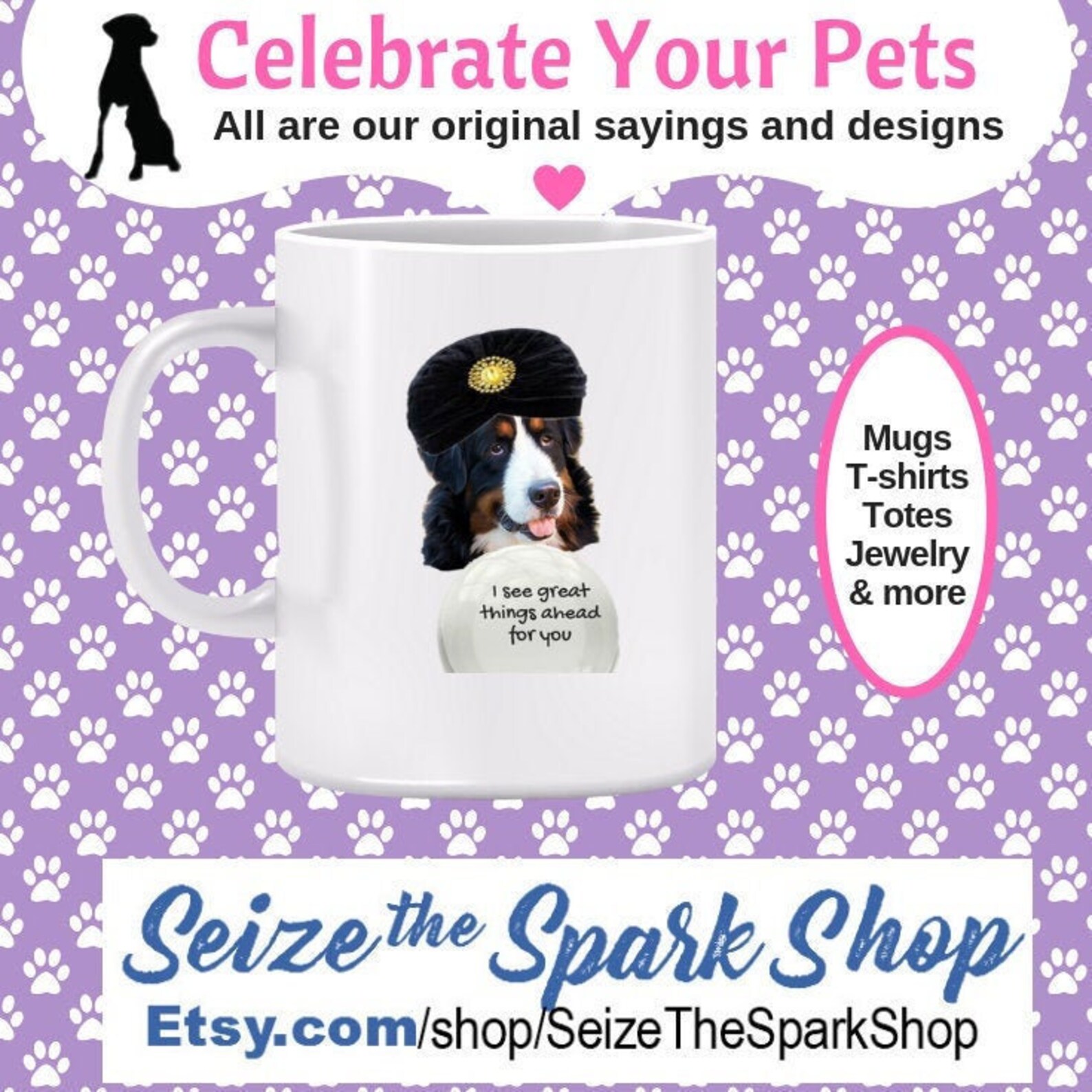 Fortune Teller Dog Disguise Mug - Humorous Pet Mug, Dog Lover Gift ...