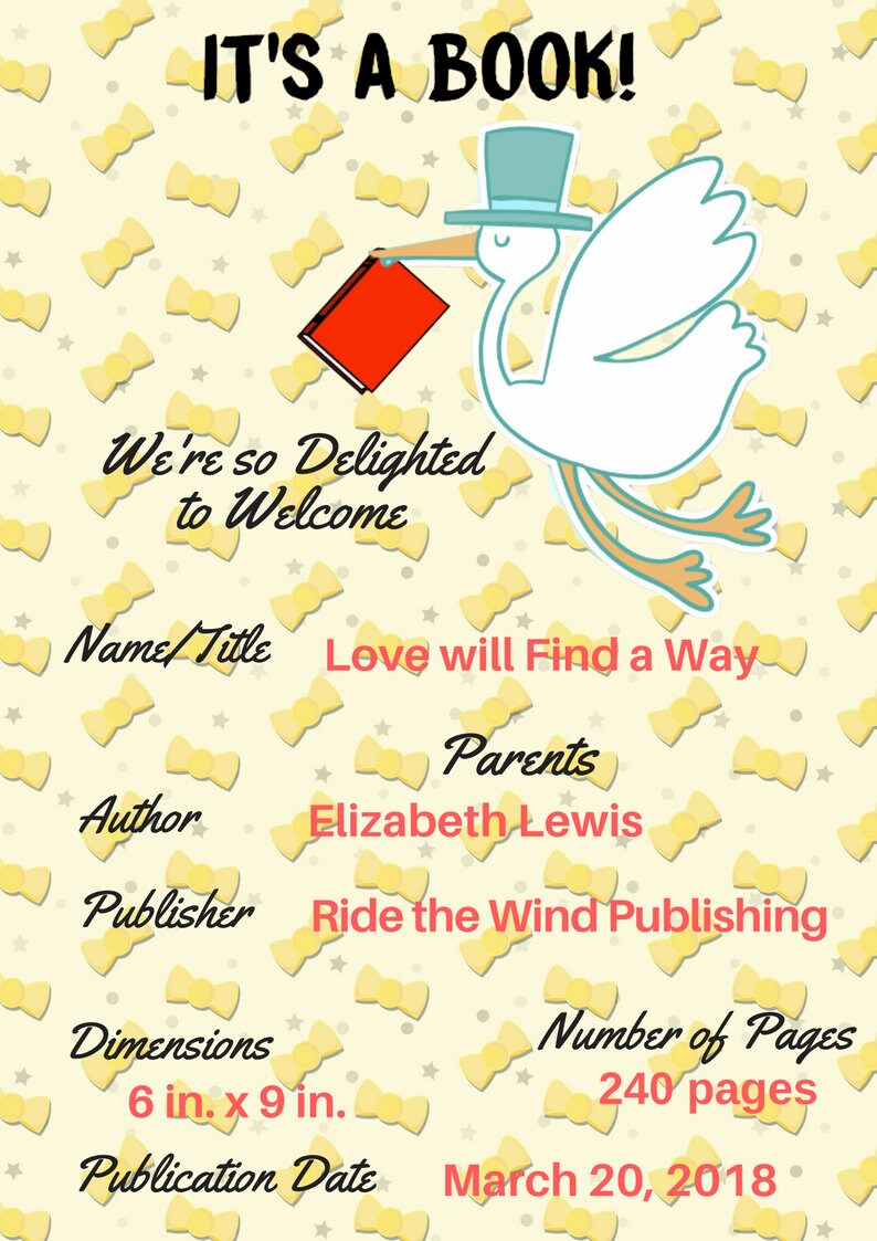 Book Birth Announcement PRINTABLE- Stork, It's a Book - for Authors and ...