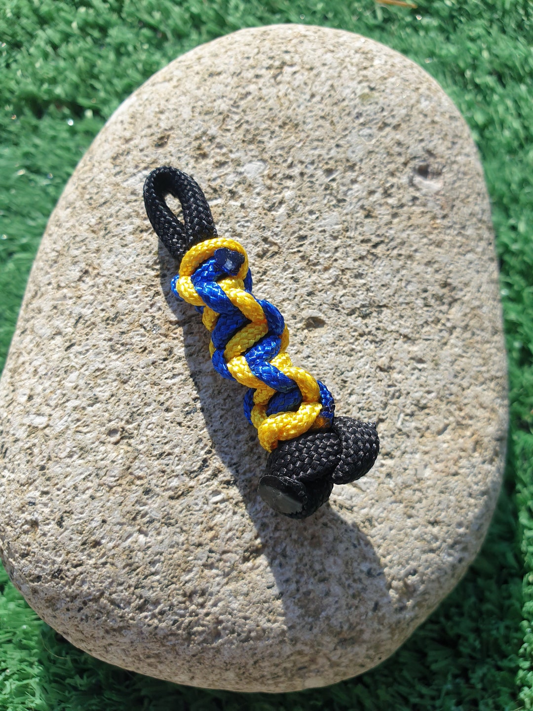 DNA Knot Braiding Paracord Key Door in Black, Yellow and Blue Tones - Etsy