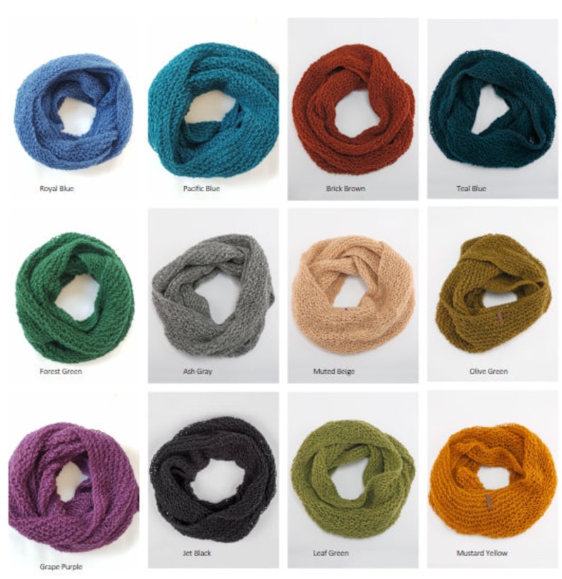 Wool Infinity Scarf, Handknitted Scarf, Infinity Scarf for Women, Wool ...