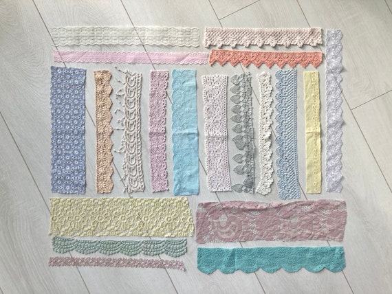 Pastel Vintage Lace Trim Bundle 20 Assorted Lace Pieces Lace | Etsy