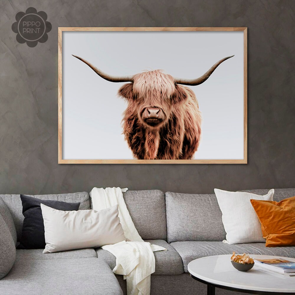 Highland Cow Print, Cow Print, Farmhouse Decor, Rustic Decor, Animal ...