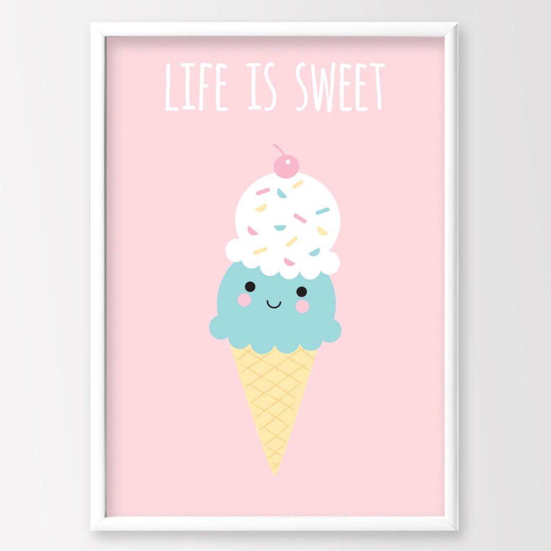 Ice-cream Print, Nursery Decor, Kids Room Print, Kids Printable Art - Etsy
