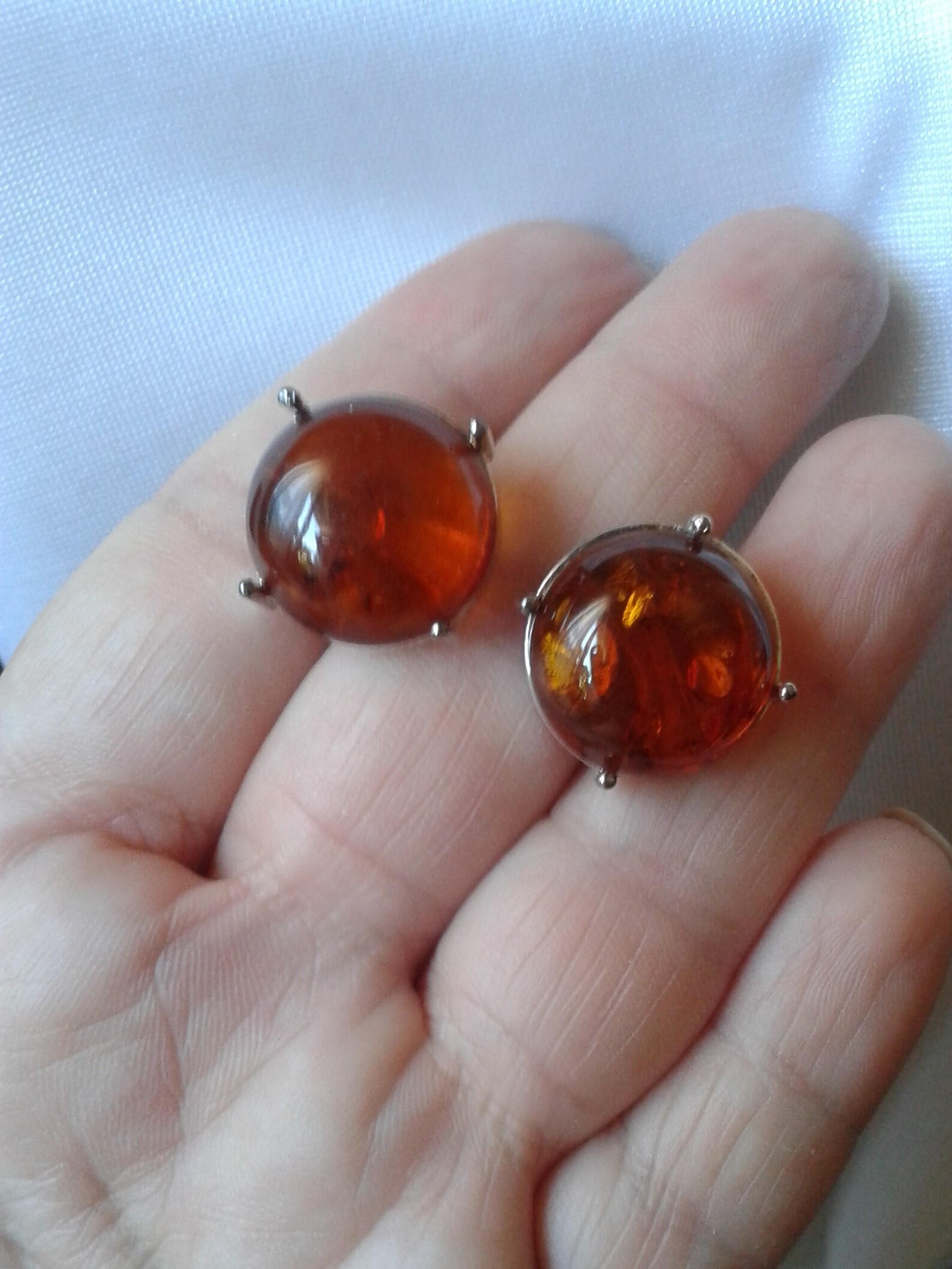 Authentic Baltic Amber and Sterling Silver Earrings, Stud Earrings ...