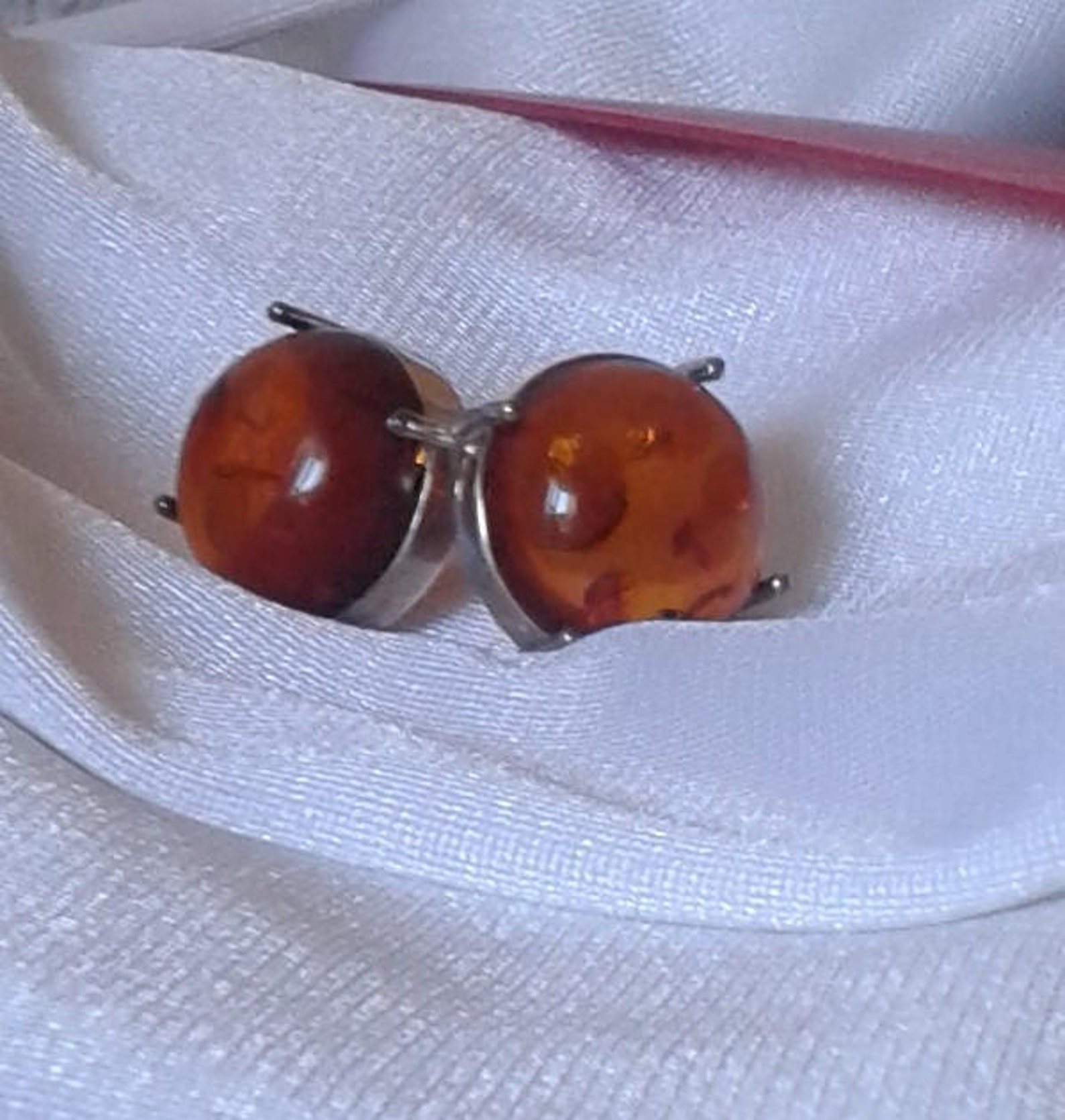Authentic Baltic Amber and Sterling Silver Earrings, Stud Earrings ...