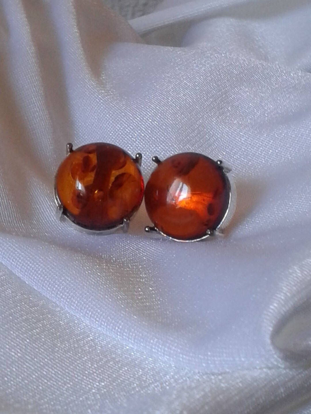 Authentic Baltic Amber and Sterling Silver Earrings, Stud Earrings ...