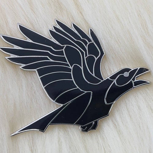 Raven Hard Enamel Pin Raven Pin Crow Pin Bird Pin Art - Etsy