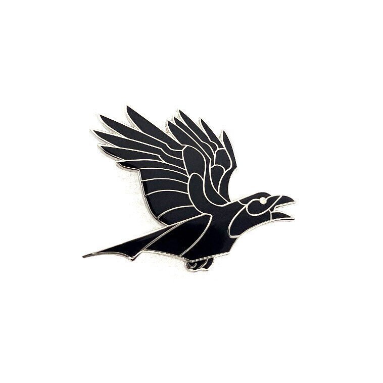 Crow Enamel Pin Crow Pin Bird Pin - Etsy