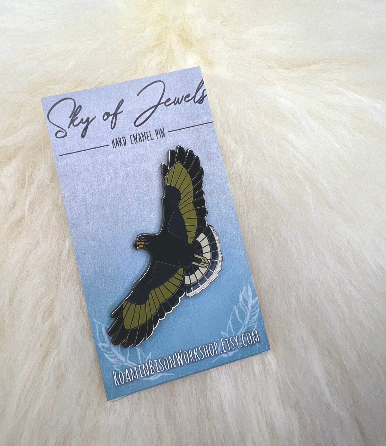 Common Black Hawk Hard Enamel Pin Hawk Pin Bird Pin Art - Etsy