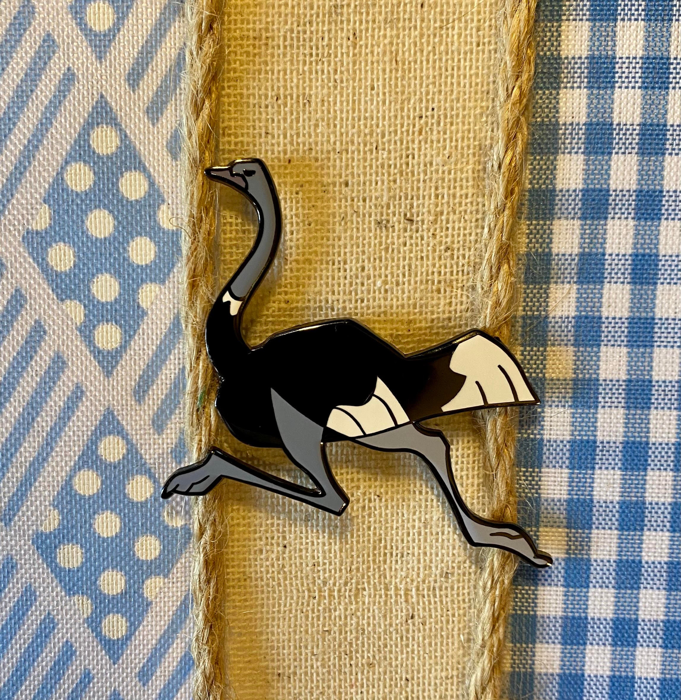Ostrich Hard Enamel Pin Ostrich Pin Bird Pin Animal Pin | Etsy