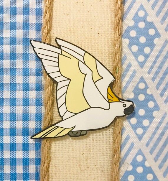 Sulphur Crested Cockatoo Hard Enamel Pin Cockatoo Pin Bird | Etsy