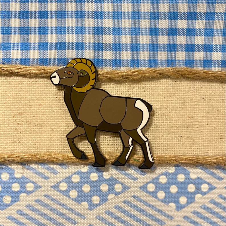 Bighorn Sheep Hard Enamel Pin Ram Pin Animal Pin Art | Etsy