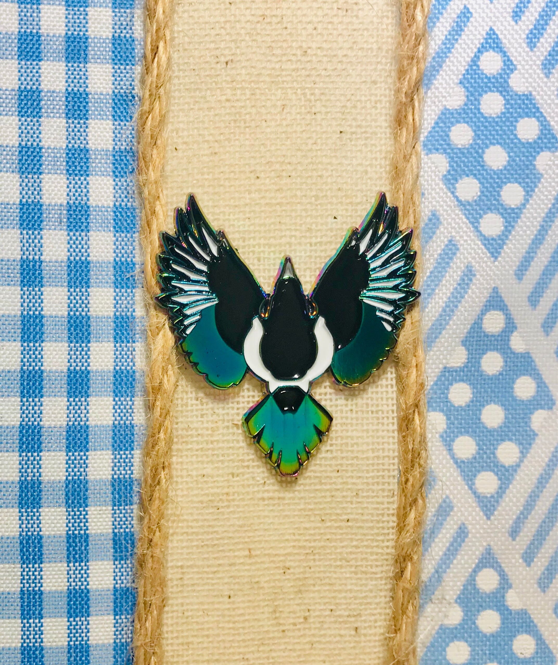 Magpie Bird Hard Enamel Pin Magpie Pin Bird Pin Art Deco | Etsy