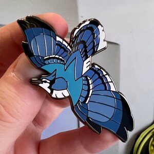 Blue Jay Hard Enamel Pin: Art Deco Songbird - Etsy