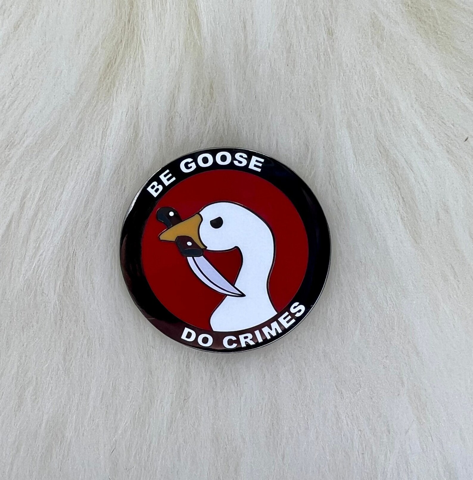 Be Goose Do Crimes Enamel Pin | Funny Goose With Knife - Etsy