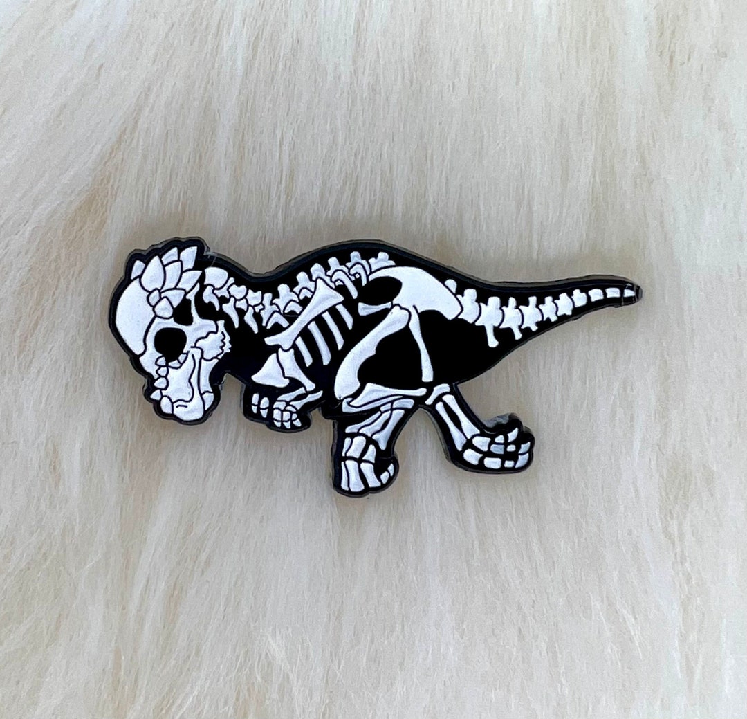 Glow In The Dark Pachycephalosaurus Enamel Pin Dinosaur Fossil Etsy