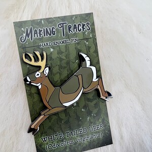 White Tailed Deer Hard Enamel Pin | Deer Pin | Buck Pin | Art Deco - Etsy