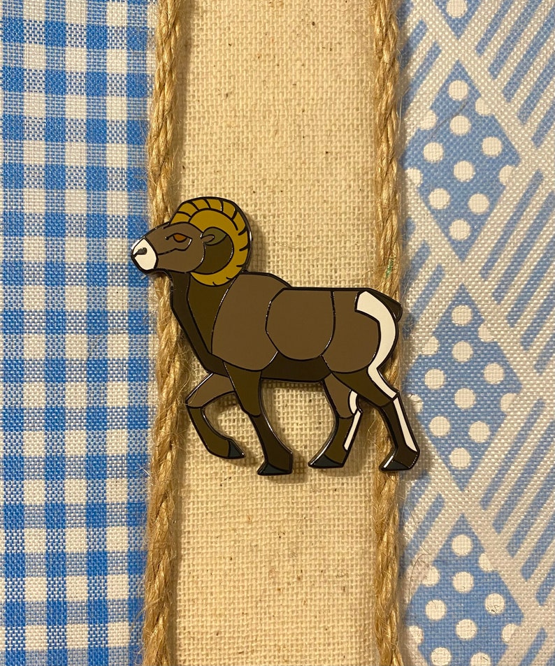 Bighorn Sheep Hard Enamel Pin Ram Pin Animal Pin Art | Etsy