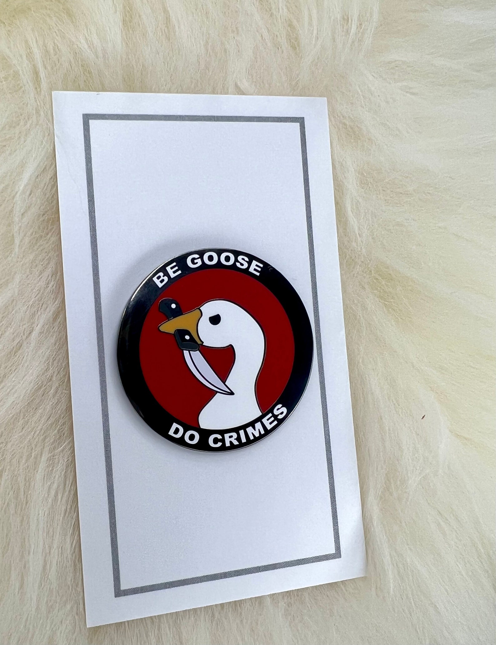 Be Goose Do Crimes Enamel Pin | Funny Goose With Knife - Etsy