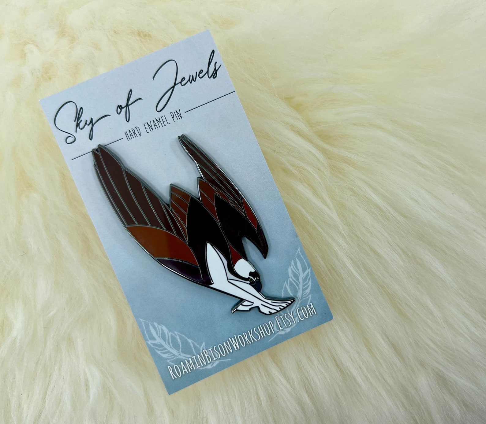 Diving Osprey Hard Enamel Pin: Art Deco Bird Brooch - Etsy