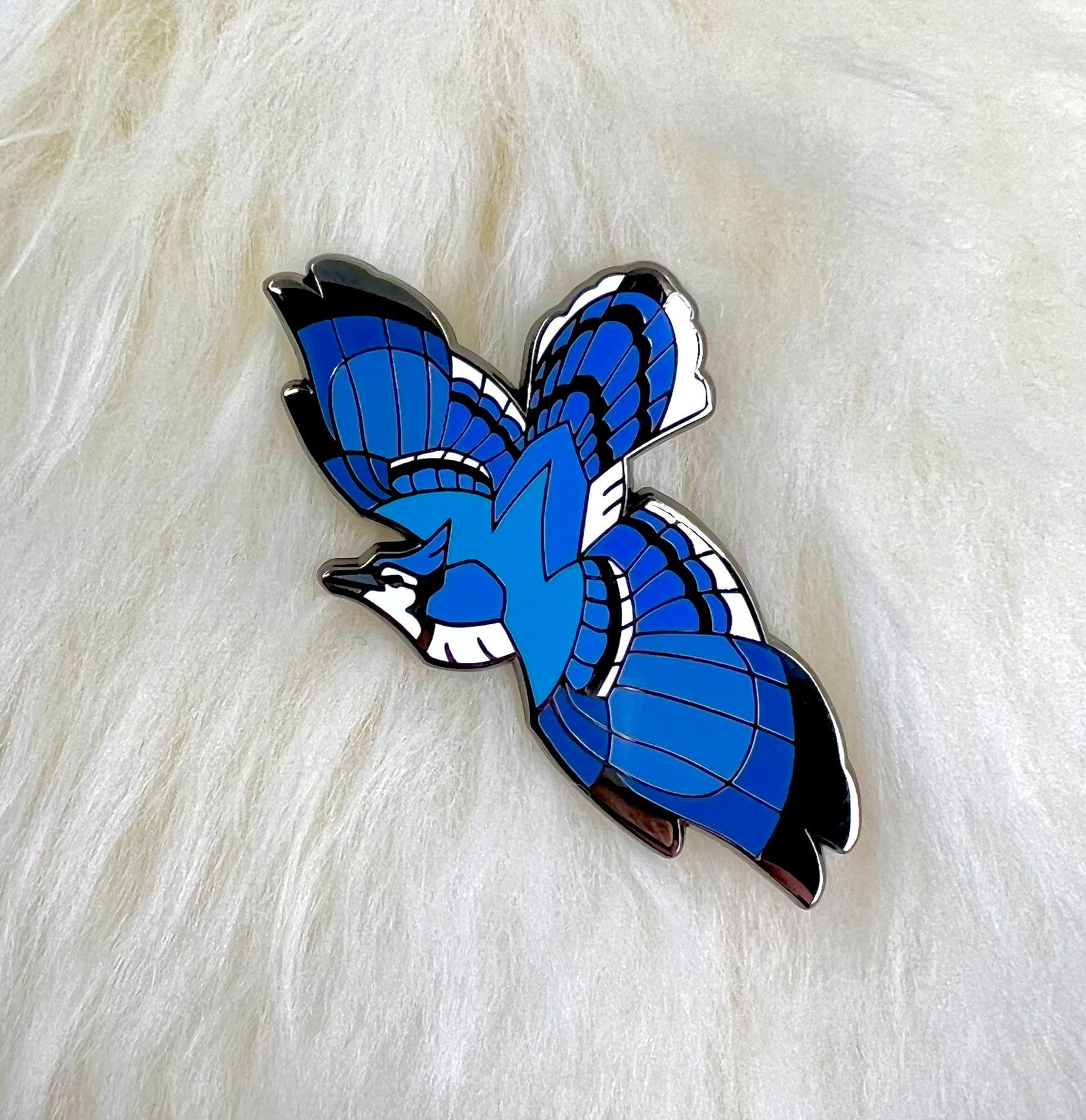 Blue Jay Hard Enamel Pin: Art Deco Songbird - Etsy