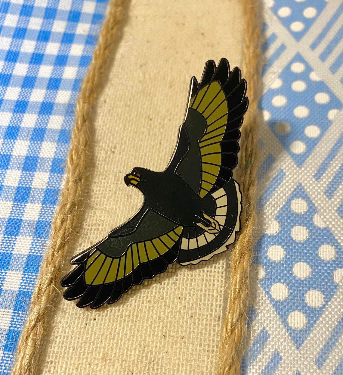 Common Black Hawk Hard Enamel Pin Hawk Pin Bird Pin Art | Etsy