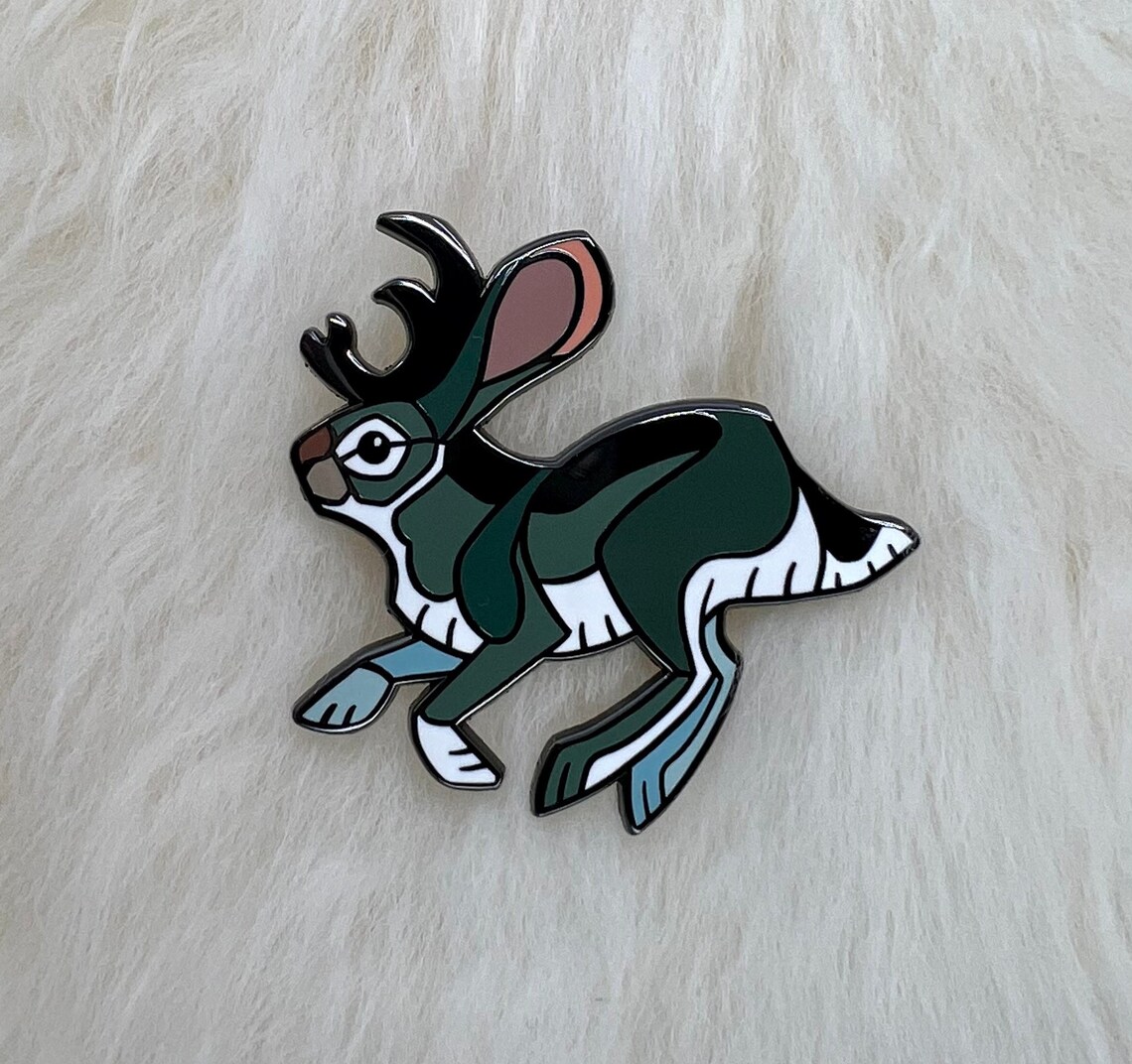 Jackalope Hard Enamel Pin Jackalope Pin Cryptid Pin Art - Etsy