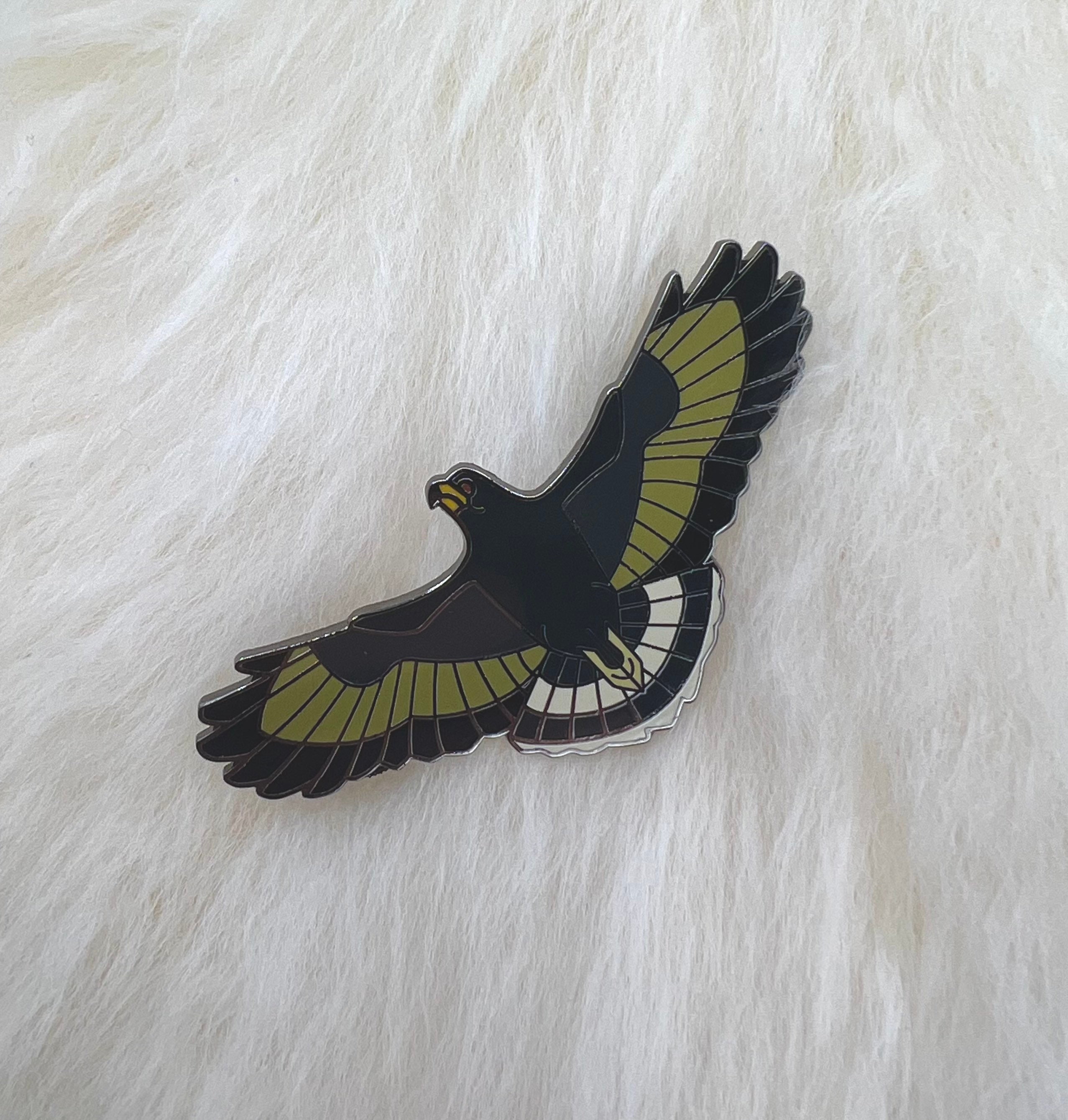 Common Black Hawk Hard Enamel Pin Hawk Pin Bird Pin Art - Etsy