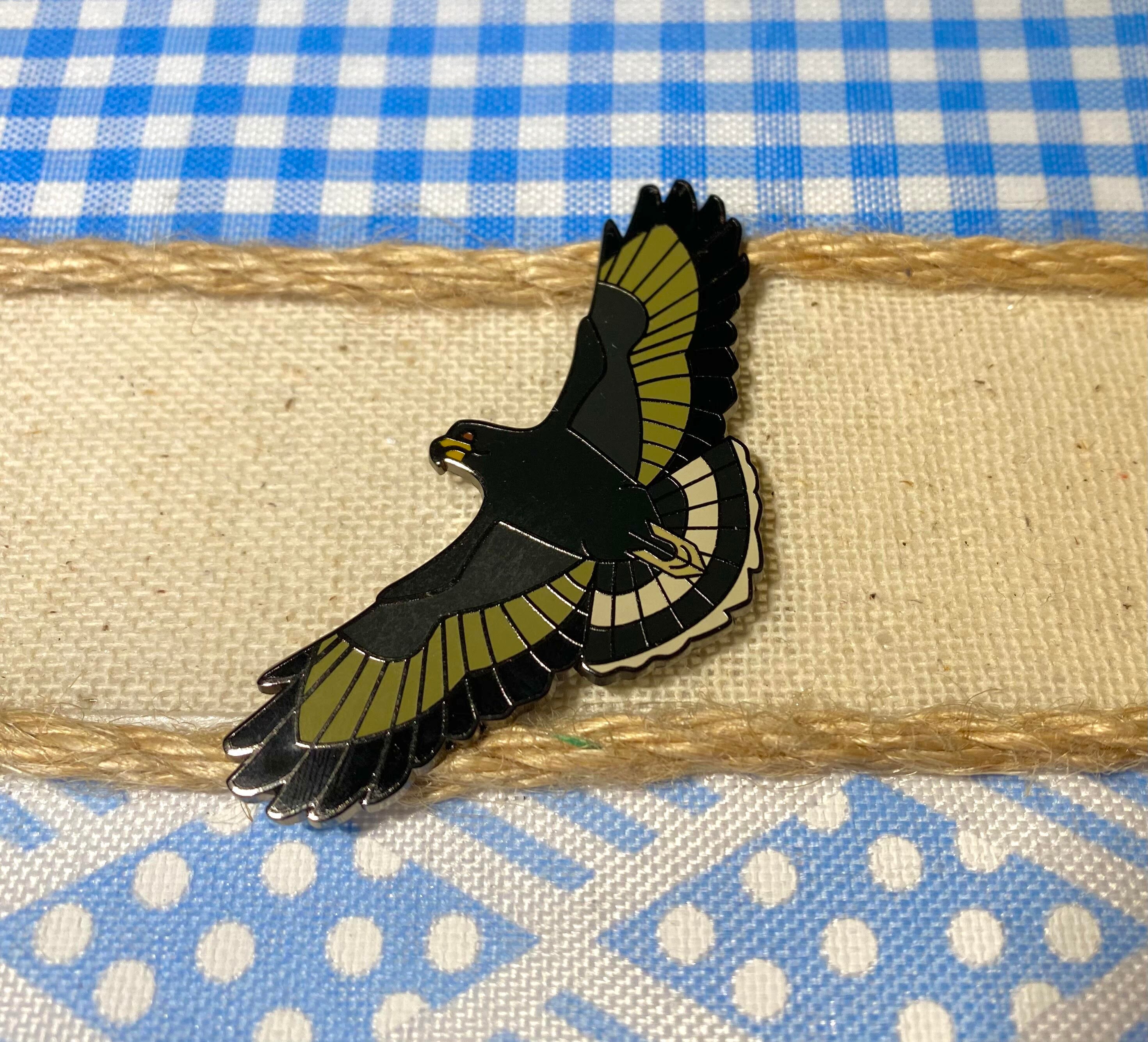 Common Black Hawk Hard Enamel Pin Hawk Pin Bird Pin Art | Etsy