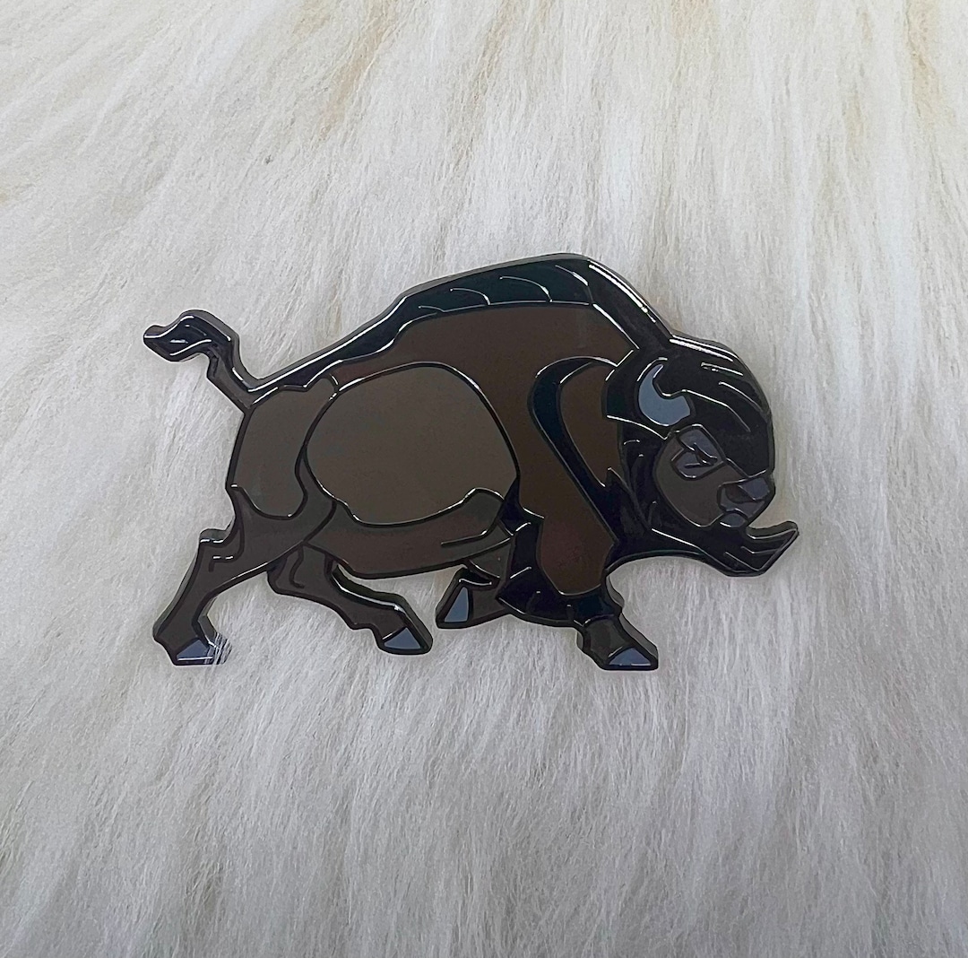 American Bison Hard Enamel Pin | Buffalo Pin | Animal Pin | Art Deco - Etsy