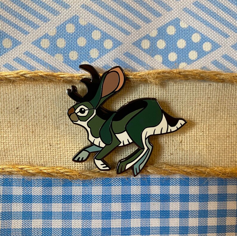 Jackalope Hard Enamel Pin Jackalope Pin Cryptid Pin Art | Etsy