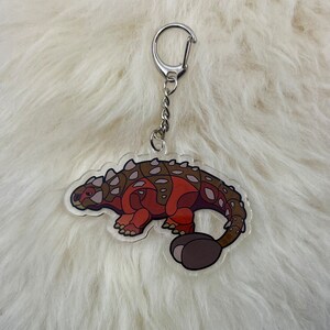 Ankylosaurus Keychain: Double Sided Dinosaur & Fossil Charm - Etsy